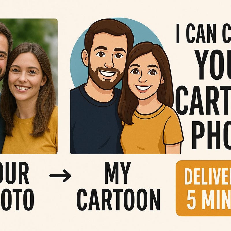 Custom Cartoon Photo of 5 - Etsy