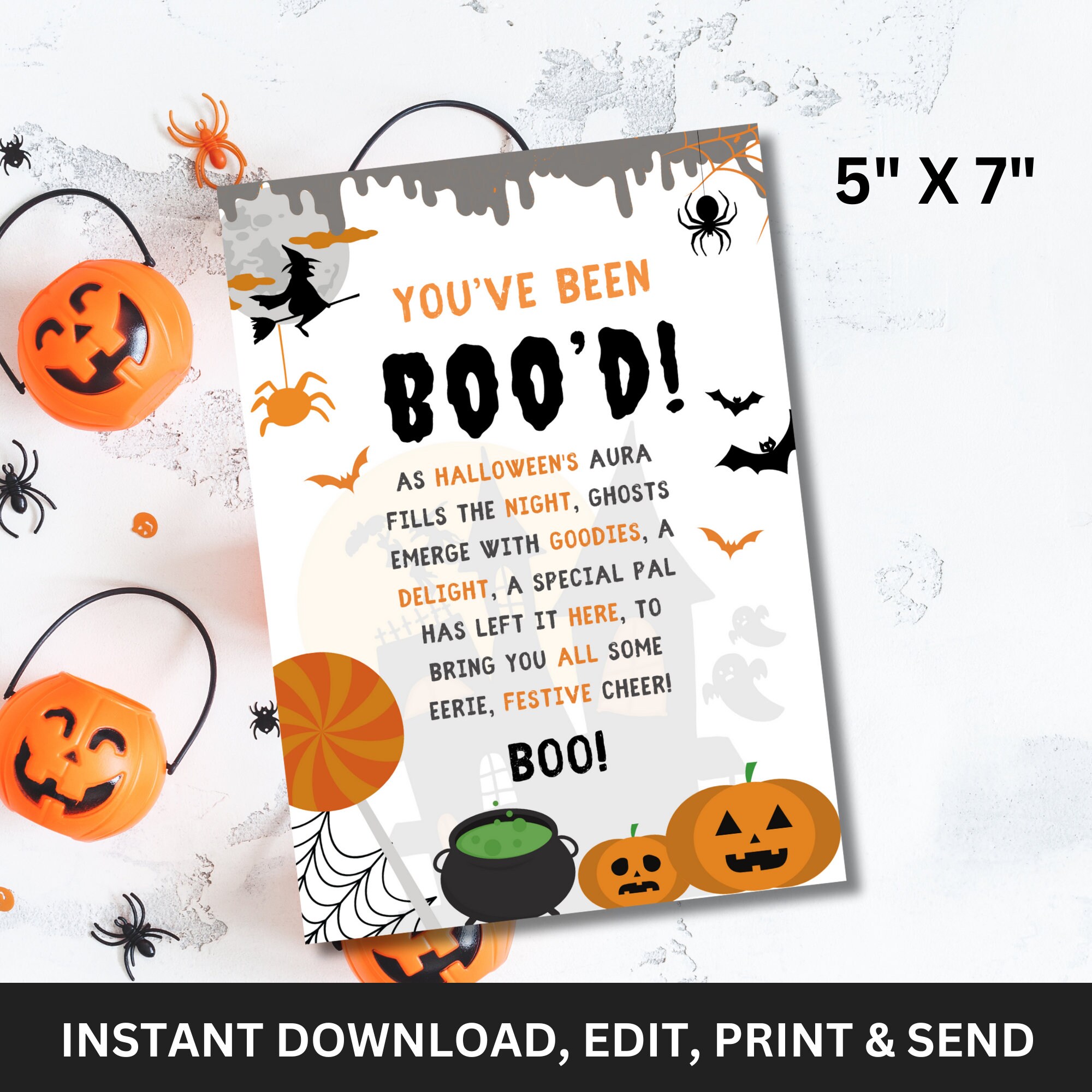Editable Halloween You've Been Boo'd! Card, Halloween Printable, You've ...