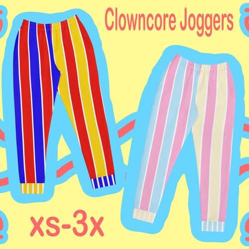Clowncore Joggers // Striped Pants - Etsy