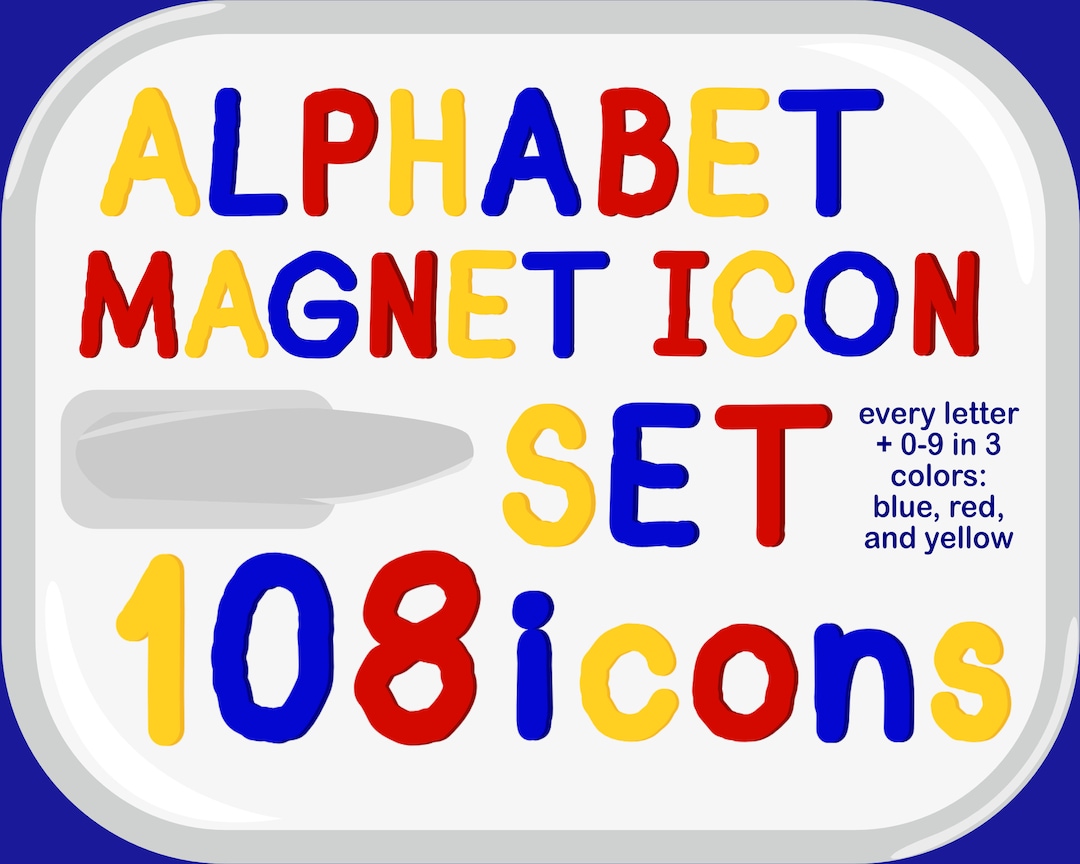 Alphabet Magnet Icon Set // Kidcore Aesthetic // Instant Download - Etsy