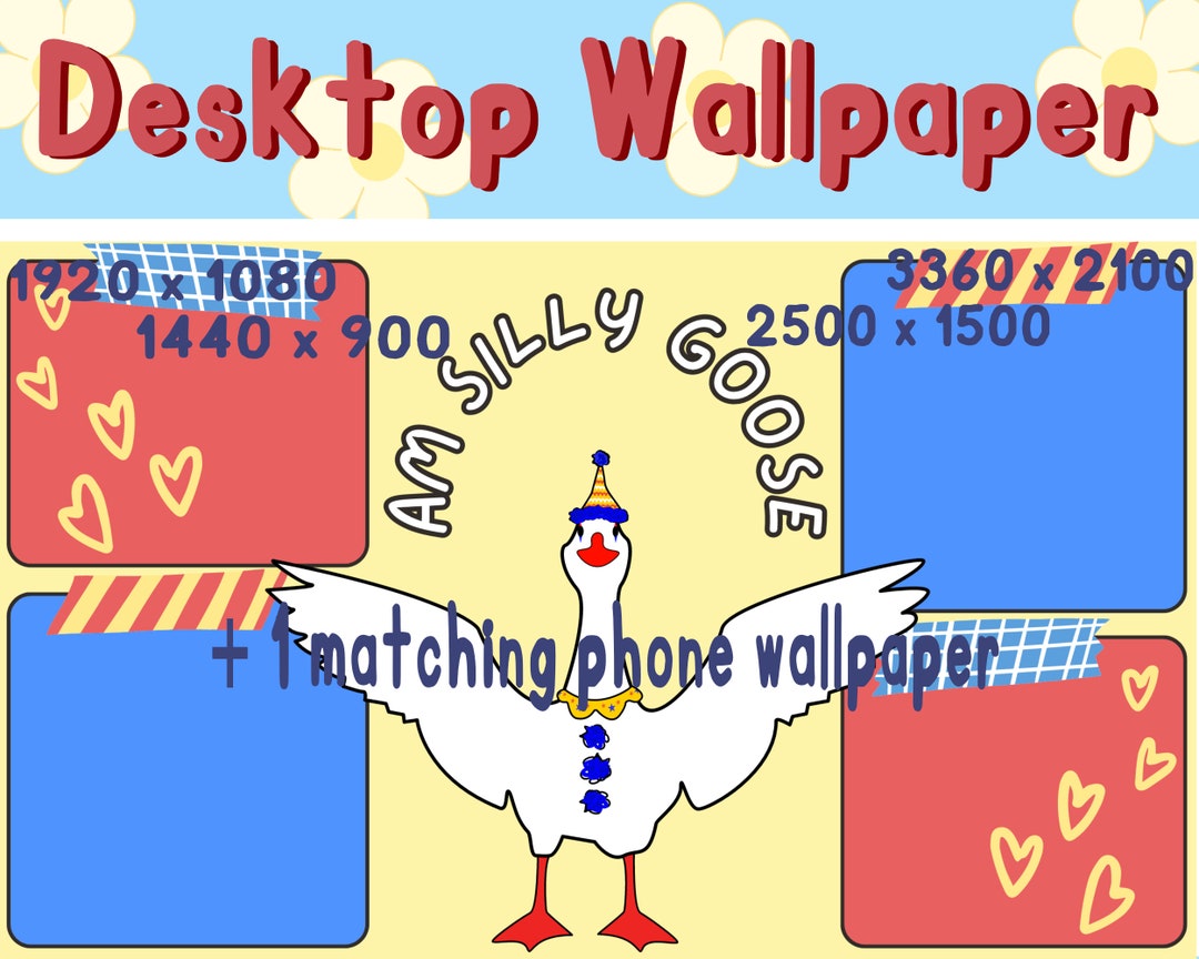Am Silly Goose Desktop Organizer Wallpaper // Instant Download - Etsy