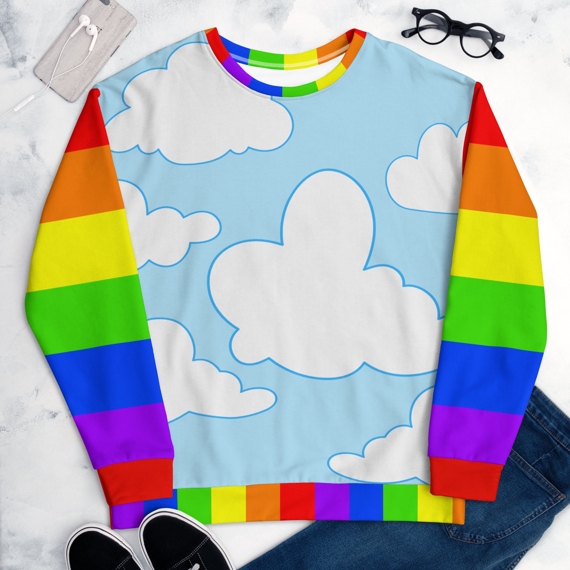 Rainbow Sky Unisex Sweatshirt // Kidcore Clothing - Etsy