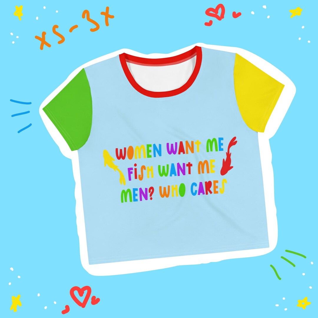 Fish Want Me Crop Top Shirt // Kidcore Clothing - Etsy