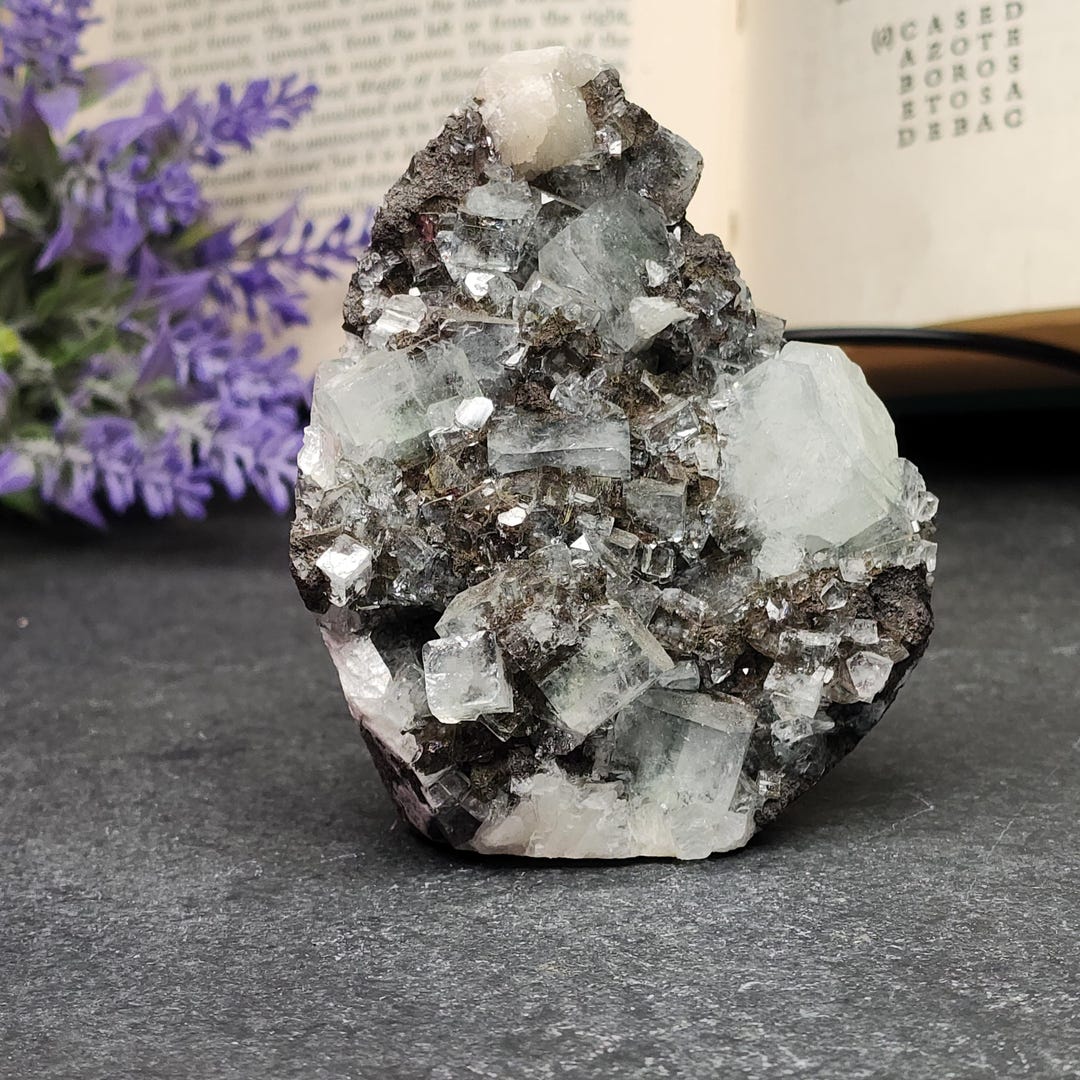 Green Cubic Apophyllite With Stilbite, and Clear Cubic Apophyllite on ...