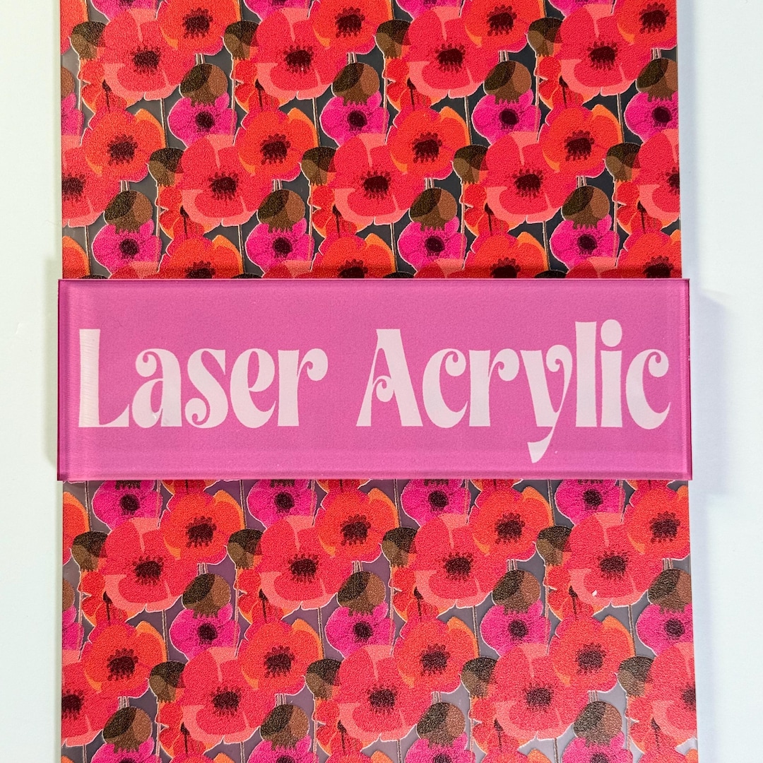 Poppy Patterned Metallic Acrylic Sheet, Acrylic for Lasers, for Jewelry ...