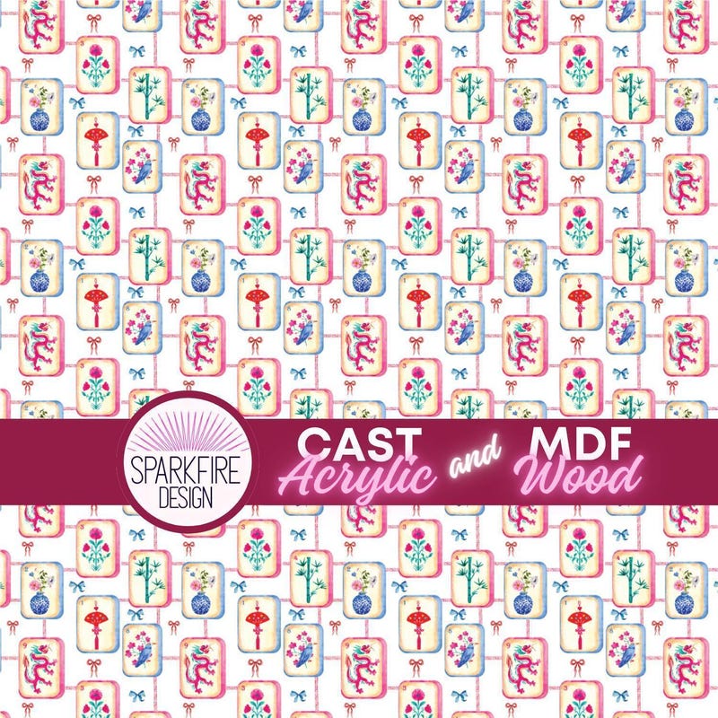 Mahjong Pattern Acrylic - Etsy