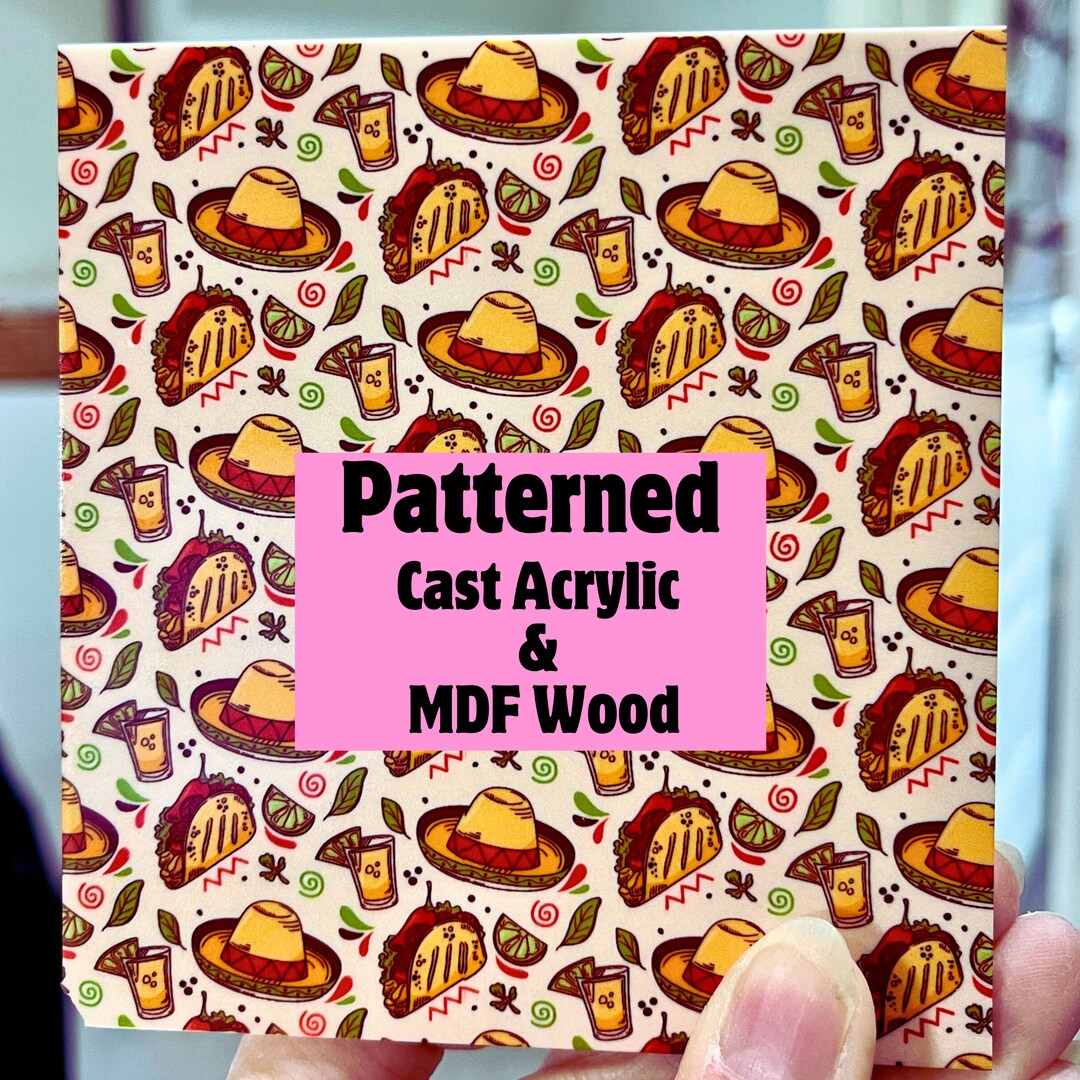 Patterned Acrylic and MDF Sheets Perfect for Jewelry, Earrings or Cup ...