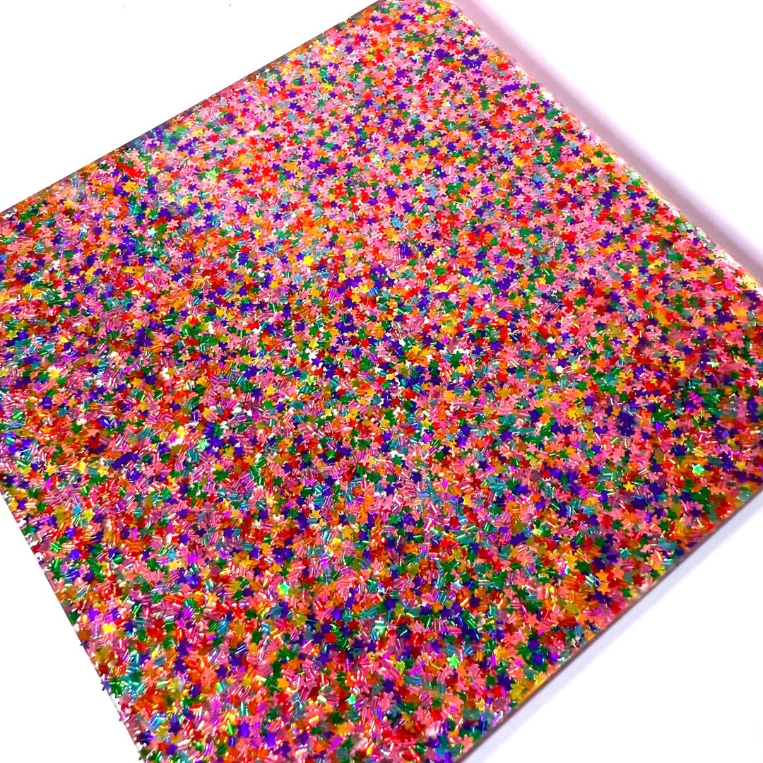 Tiny Star Glitter Cast Acrylic for Lasers and Jewelry or Earrings - Etsy