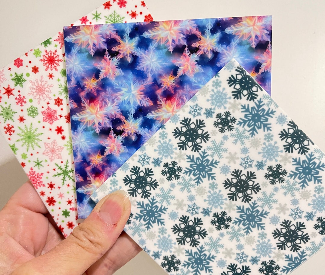 Set of 3 Printed Acrylic Sheets 3mm White Core Laser Ready for Glowforge Xtool and Aeon 4x4 Each ...