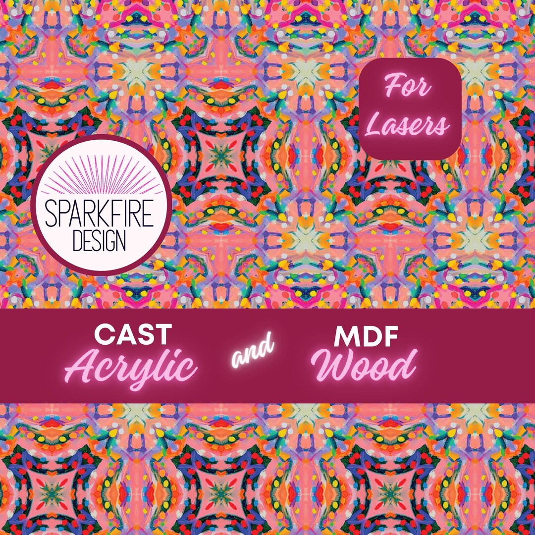 Preppy Pink Printed Acrylic Sheet or MDF Sheets Perfect for Jewelry ...