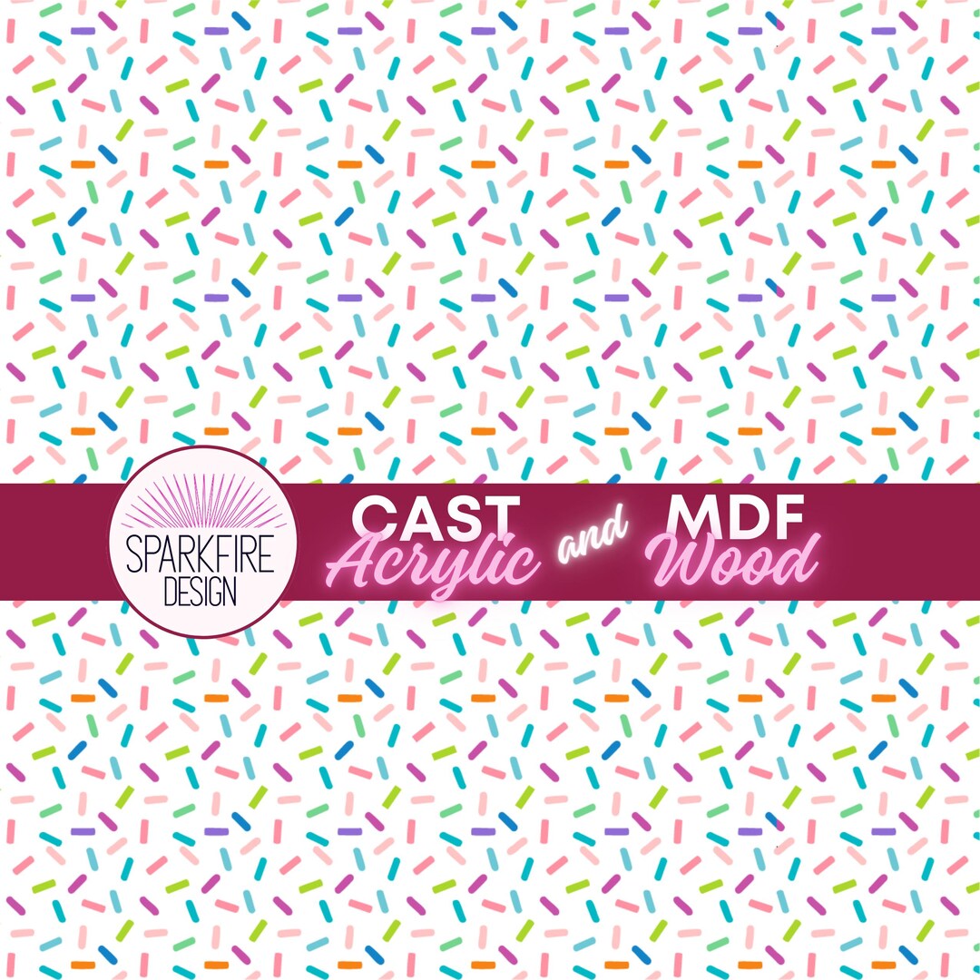 Birthday Cake Sprinkles Patterned Acrylic Sheet, Cake Laser Cut ...