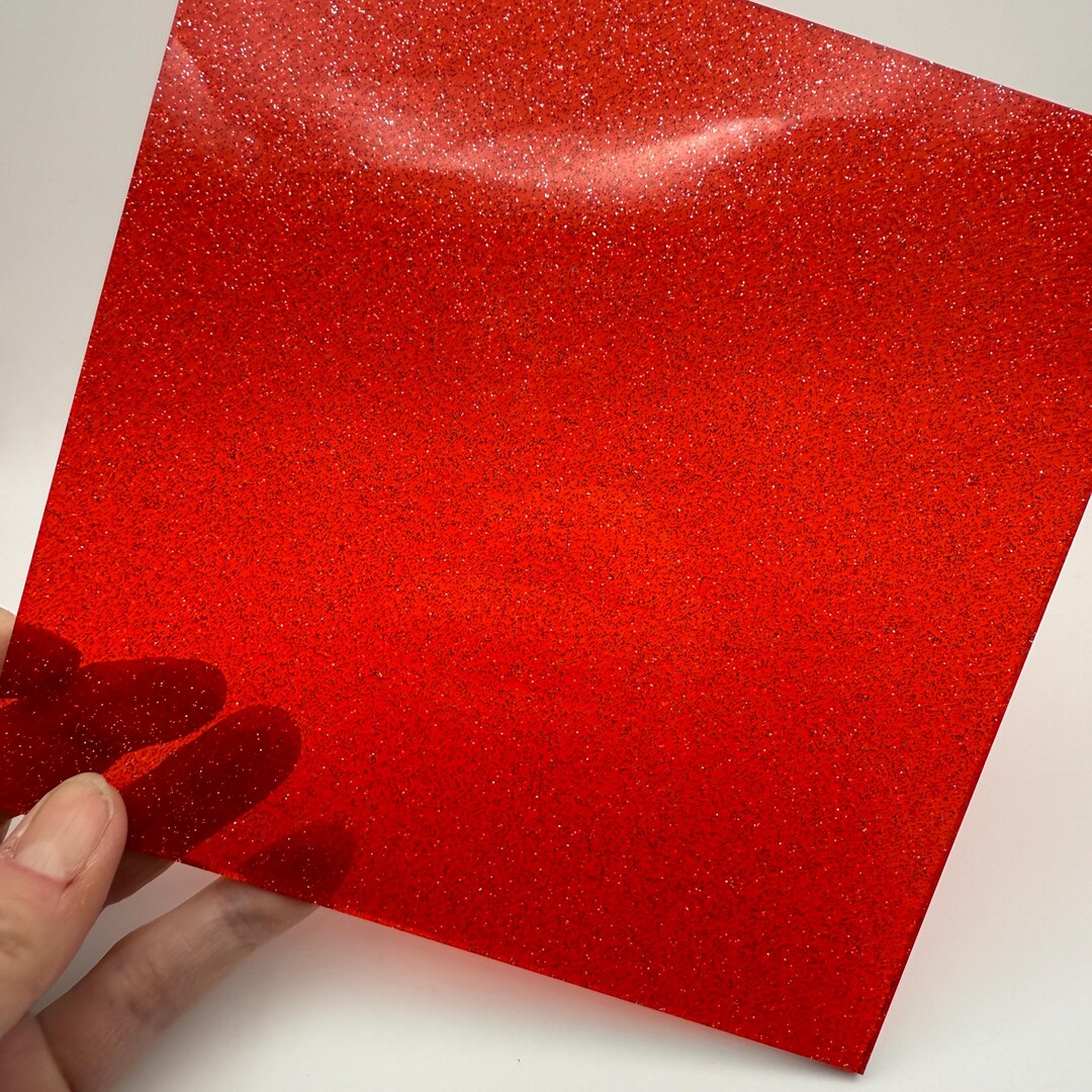 Red Glitter Cast Acrylic Sheet | Earrings Jewelry for Lasers Glowforge Xtool Aeon - Etsy
