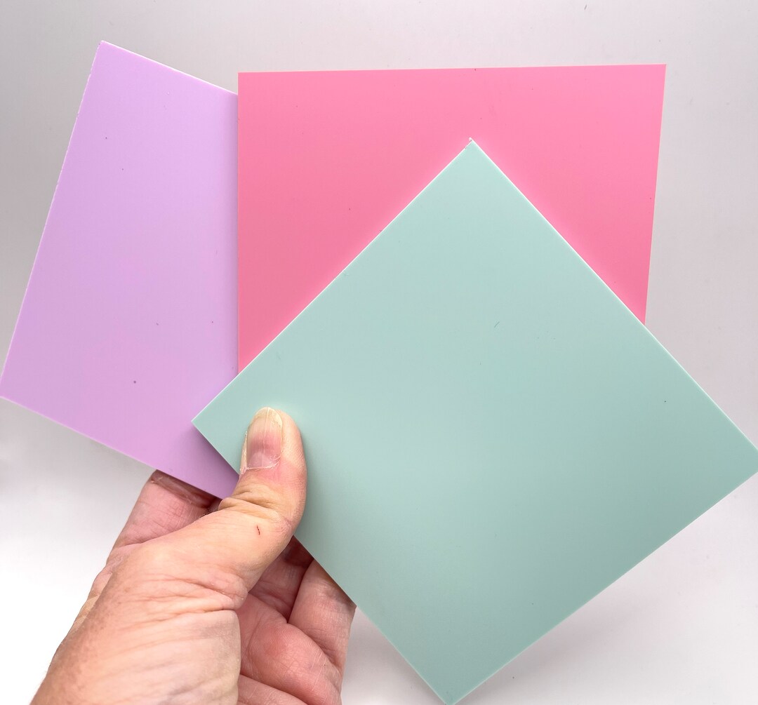4” Square Pastel Cast Acrylic Sheet 1/8" Laser Ready Glowforge Aeon Xtool - Etsy