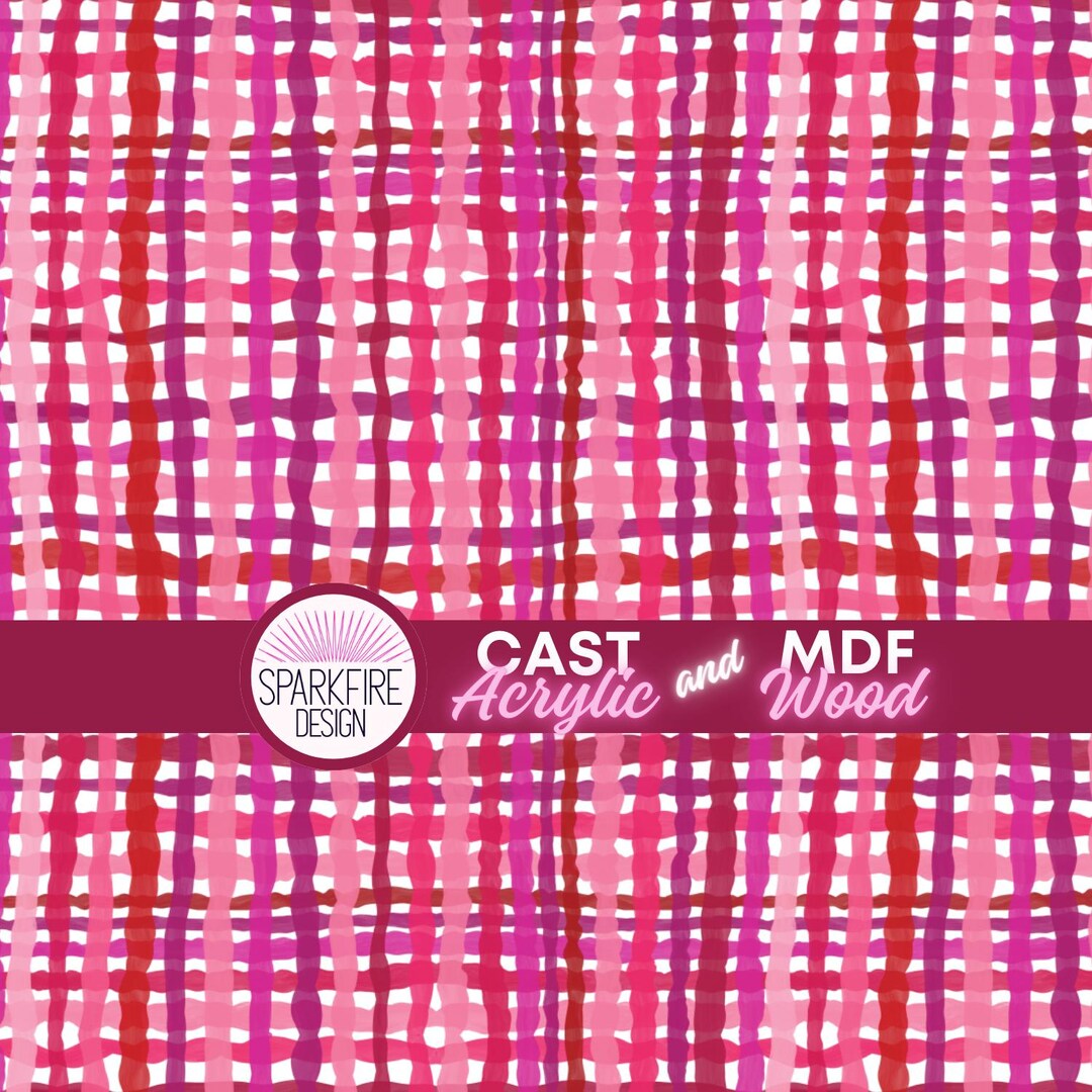 Valentine Patterned Cast Acrylic and MDF Sheets for Laser Cutting, Pink ...