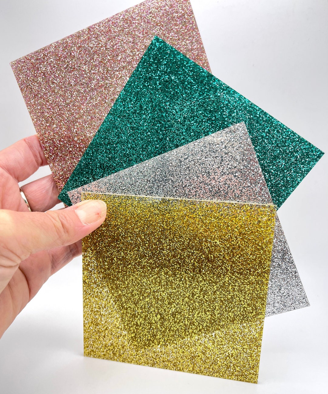 4” Square Glitter Cast Acrylic 1/8" for Laser Cutting - Etsy