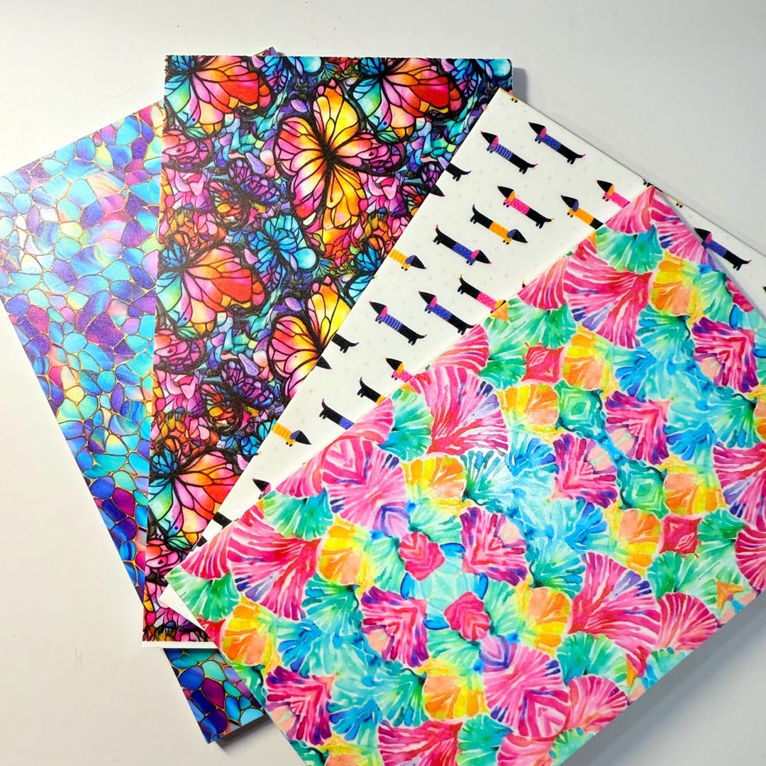 4 Patterned Printed Acrylic Sheets, 3mm White Core, Laser Ready for Glowforge Xtool and Aeon - Etsy