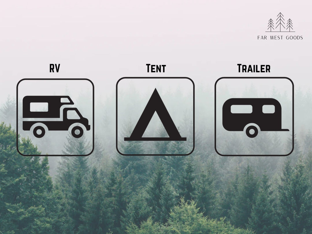 Camping Tent, Rv Motorhome, Travel Trailer Vinyl Decal, National Parks ...