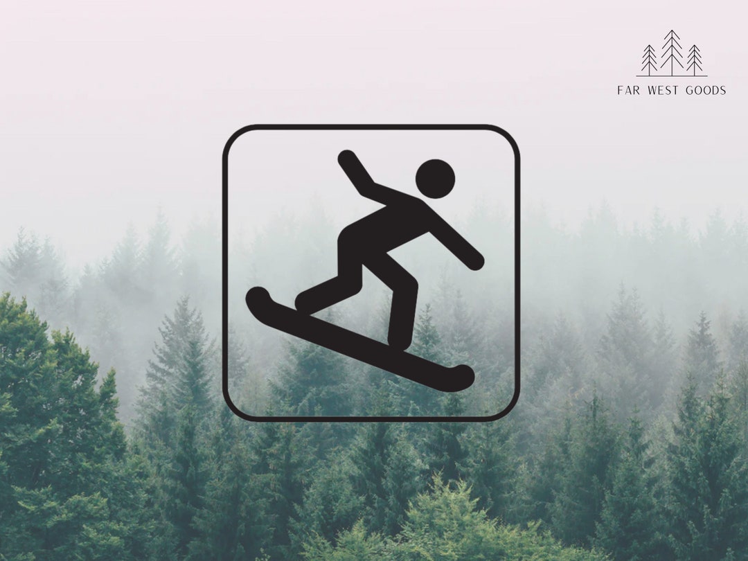 Snowboarding Decal, National Parks Symbol, Recreation Icon, Car Decal ...