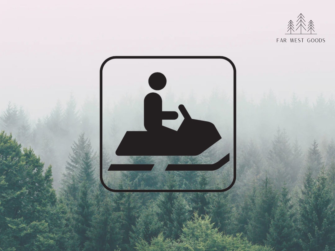 Snowmobile Decal, National Parks Symbol, Recreation Icon, Car Decal ...