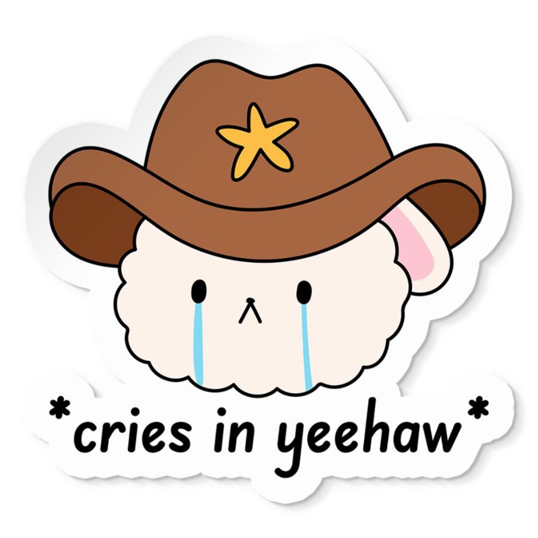 Cries in Yeehaw Sticker - Etsy