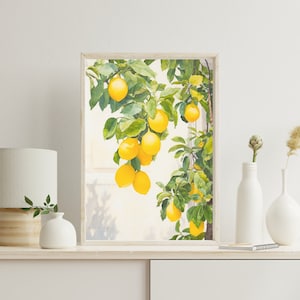Capri Lemons Art Print - Digital Download - Beachy Mediterranean Amalfi ...