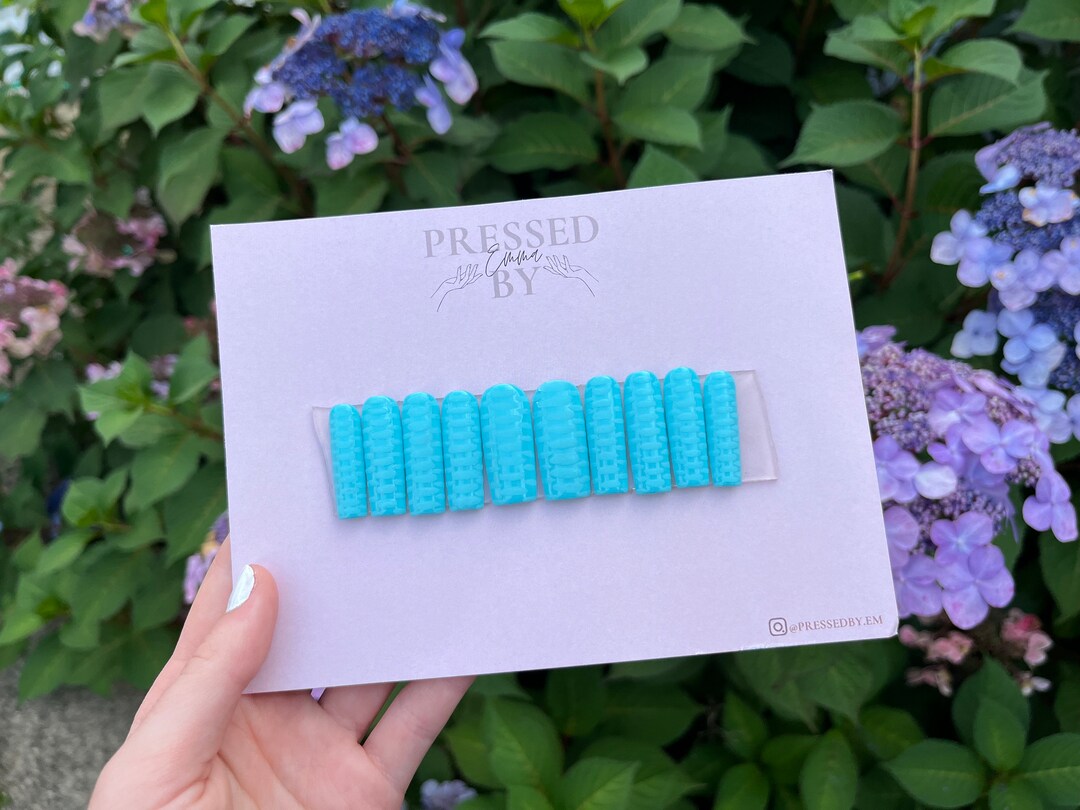 Aqua Blue Croc Print Press on Nails - Etsy