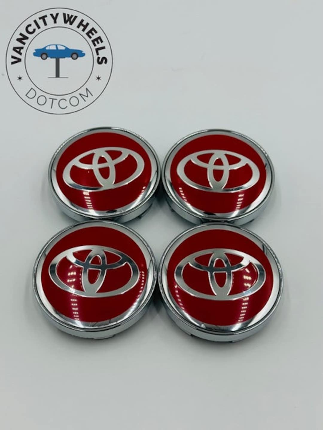 4pcs 60MM Alloy Red/silver Color Toyota Logo Car Wheel Center Cap Cover ...