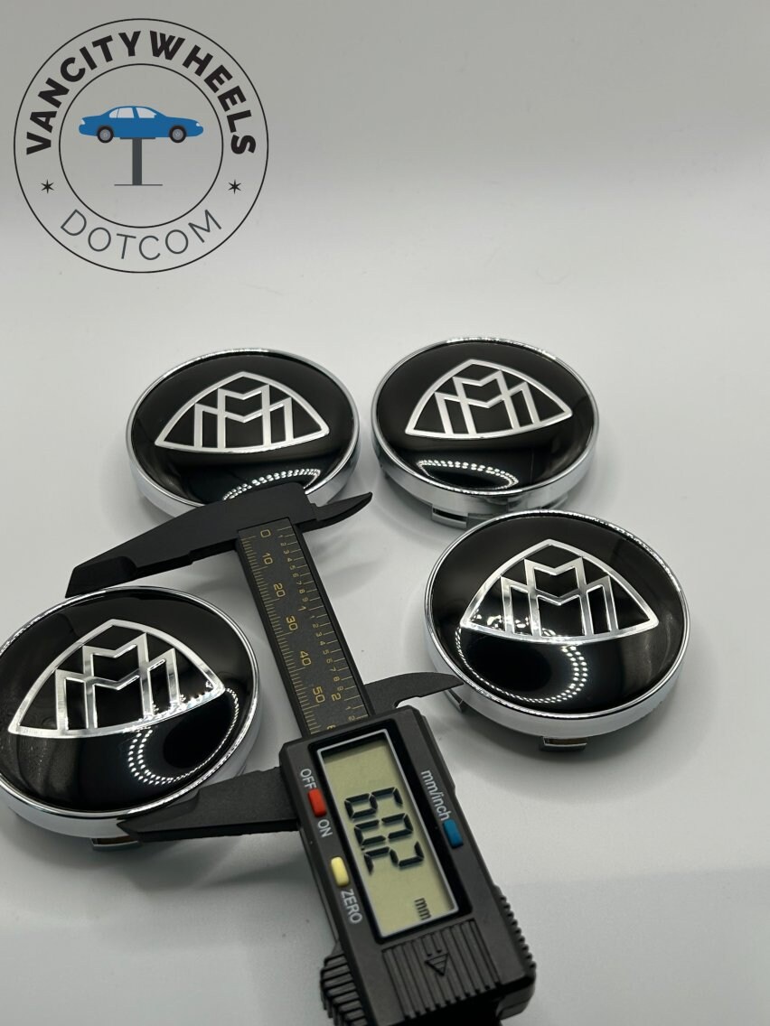 4pcs 60MM Black/chrome Mercedes Benz Maybach Logo Car Wheel Center Cap ...