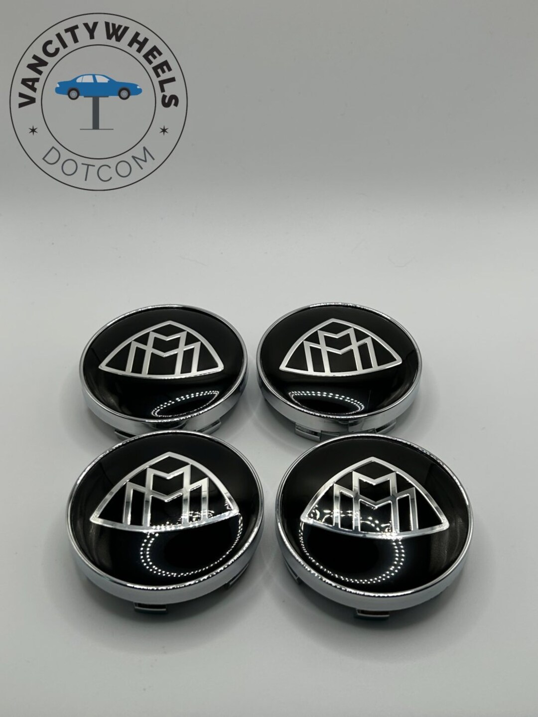 4pcs 60MM Black/chrome Mercedes Benz Maybach Logo Car Wheel Center Cap ...