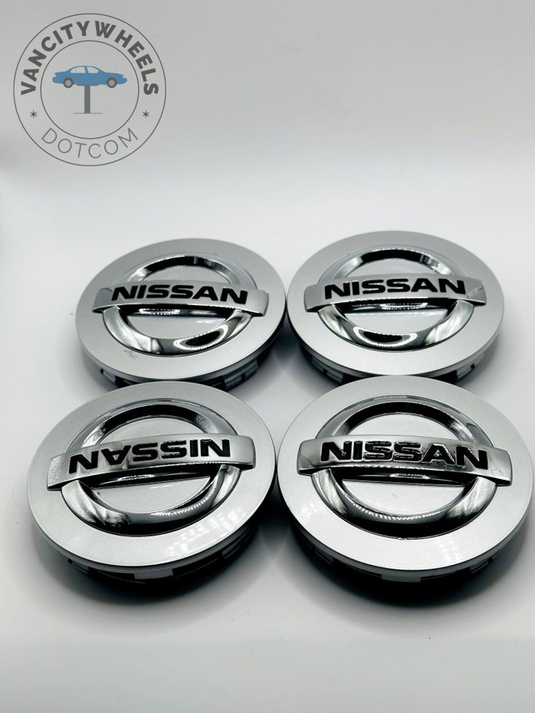 4pcs Nissan 86mm Silver/black Color Alloy Wheel Center Caps - Etsy