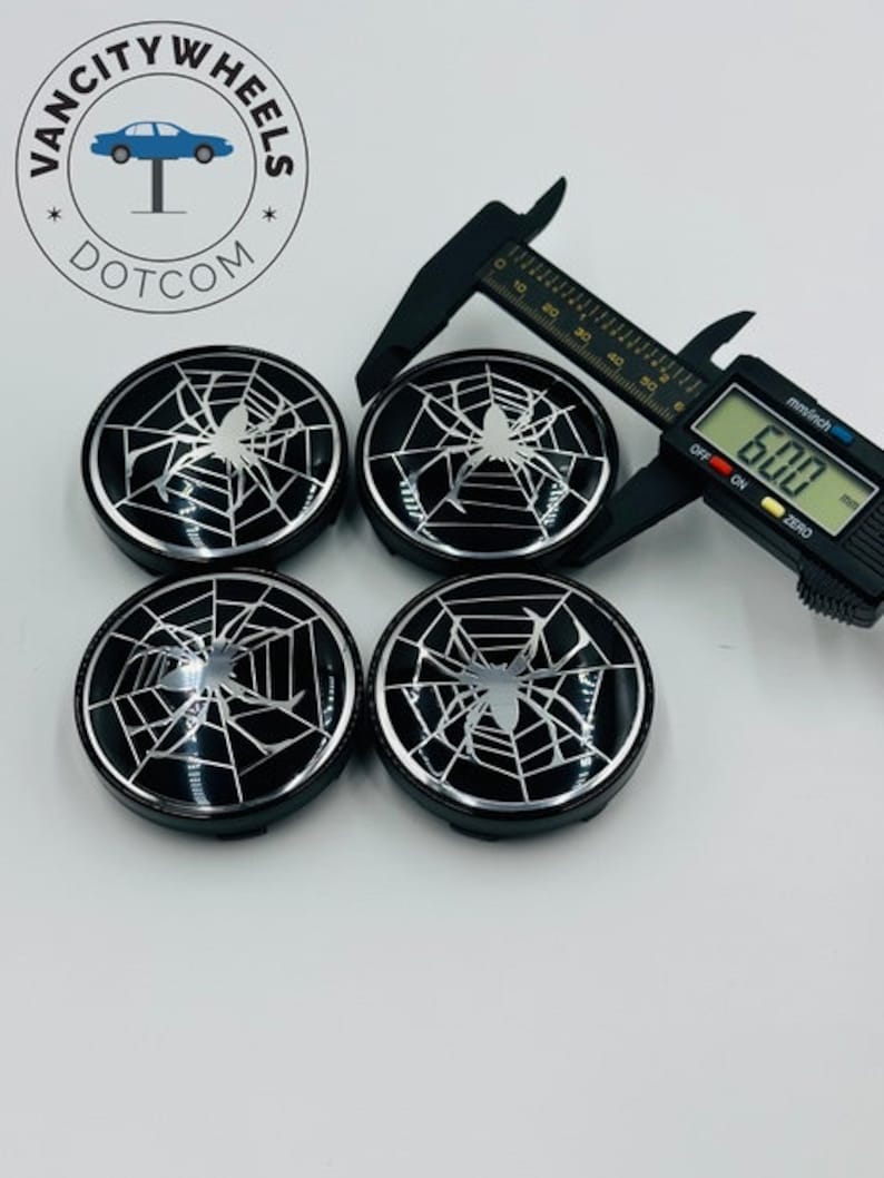4pcs 60MM Black/chrome Color With Spider Car Wheel Center Cap Cover ...