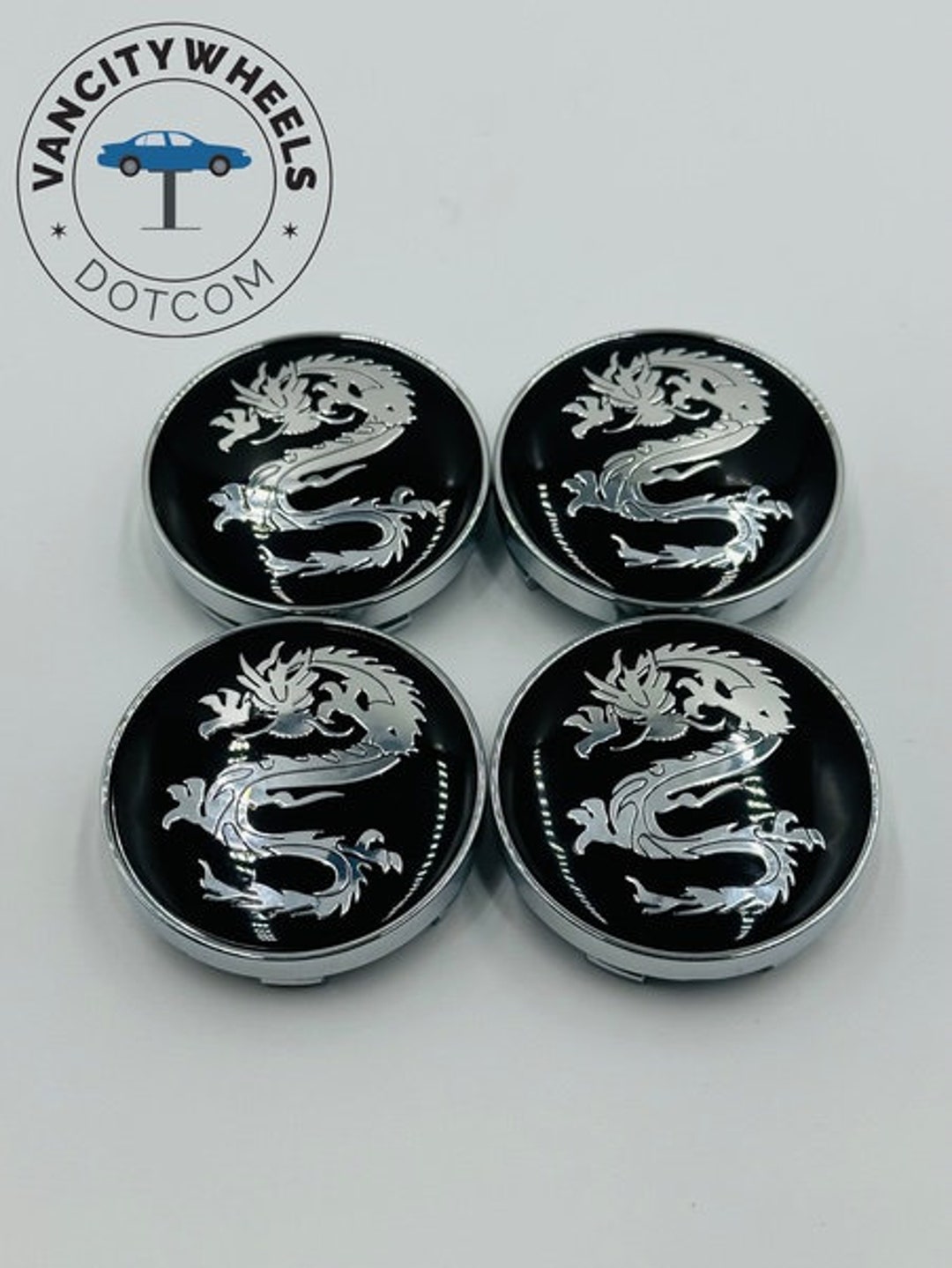 4pcs 60MM Alloy Silver/black Color Dragon Car Wheel Center Cap - Etsy