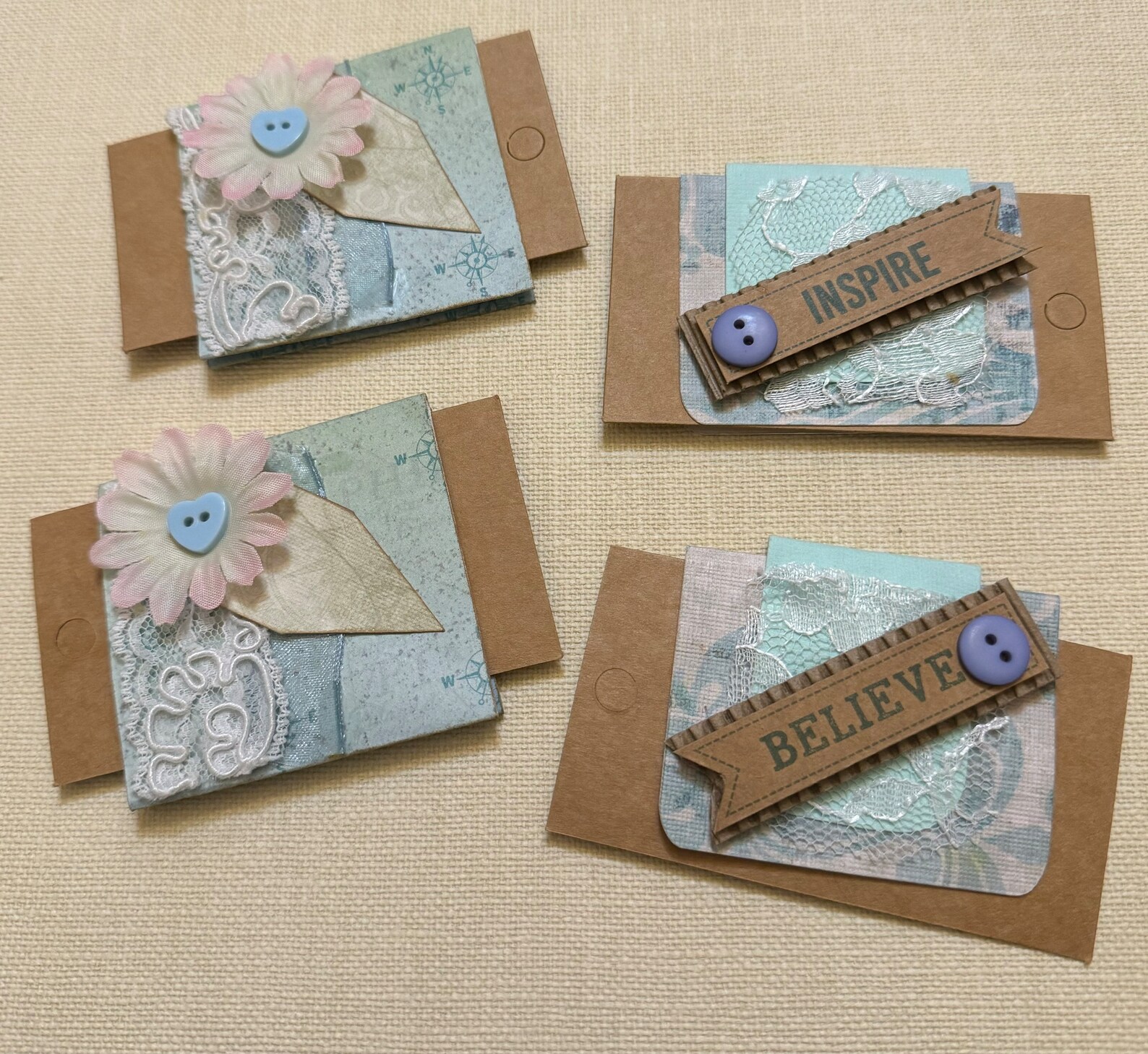 Paperclip or Bookmark Set (flowers & Inspire, Believe, Happy Planner ...