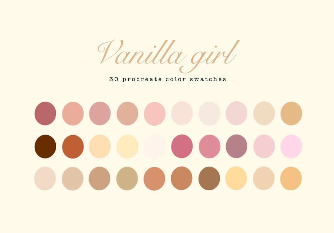 Vanilla Girl | Procreate Color Palette | Color Swatches | Cute ...