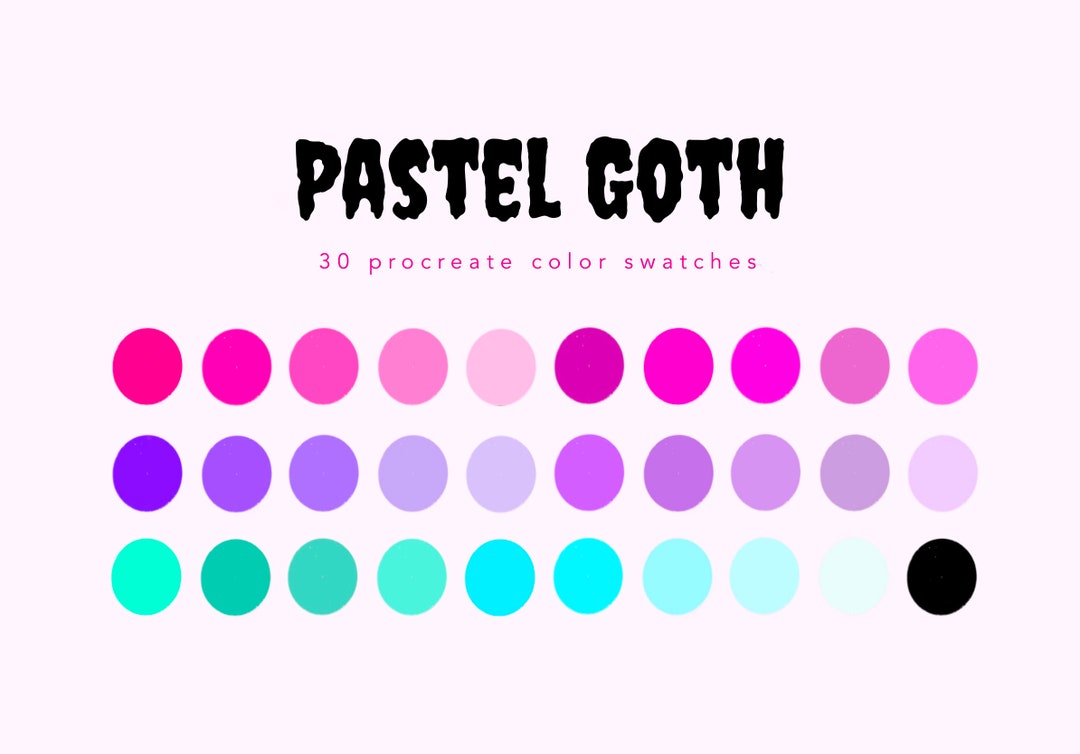 Pastel Goth | Procreate Color Palette | Color Swatches | Emo | Y2K ...