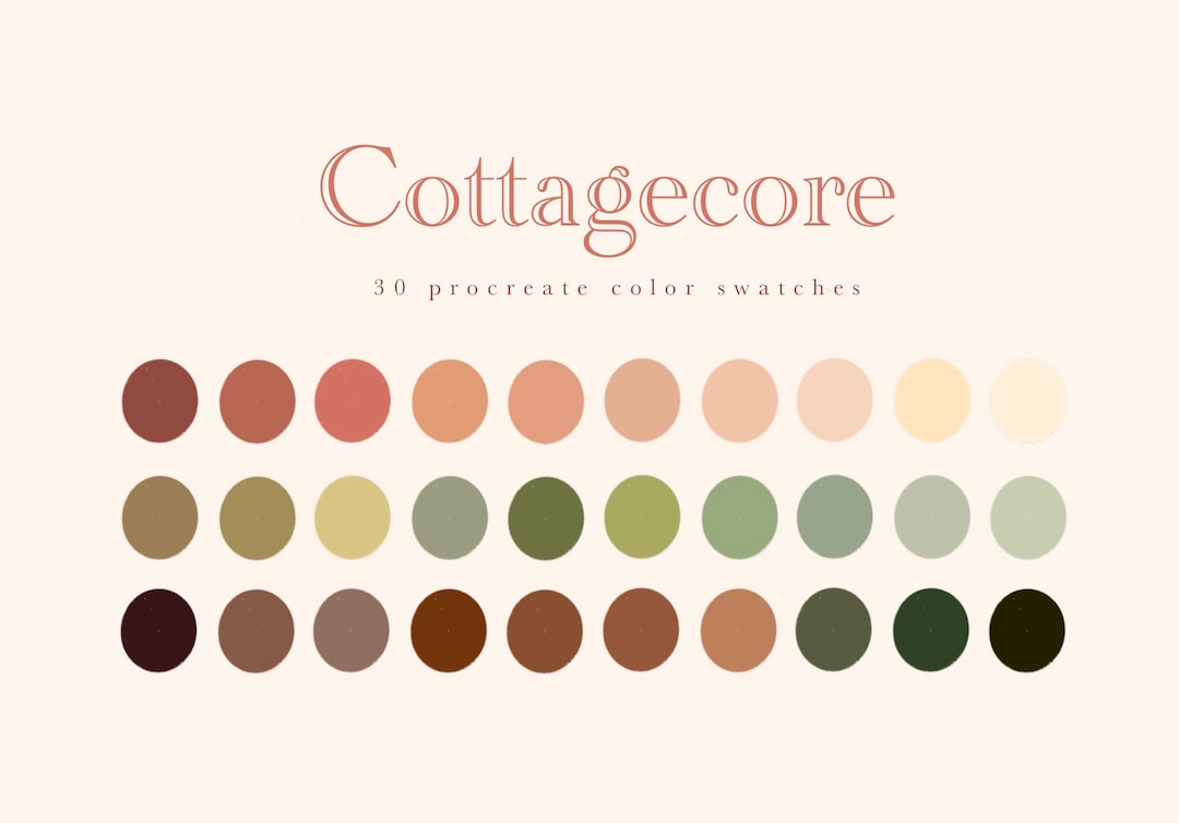 Cottagecore | Procreate Color Palette | Color Swatches | Cute | Vintage ...