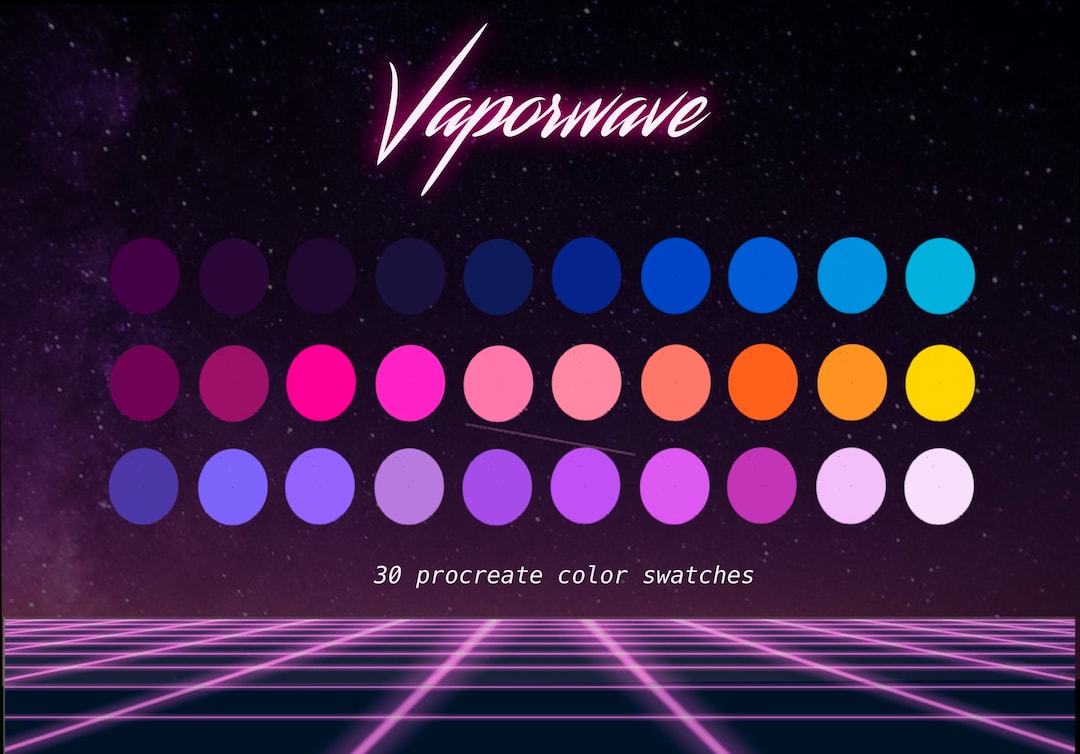 Retro Vaporwave | Procreate Color Palette | Color Swatches | 80's | Y2K ...