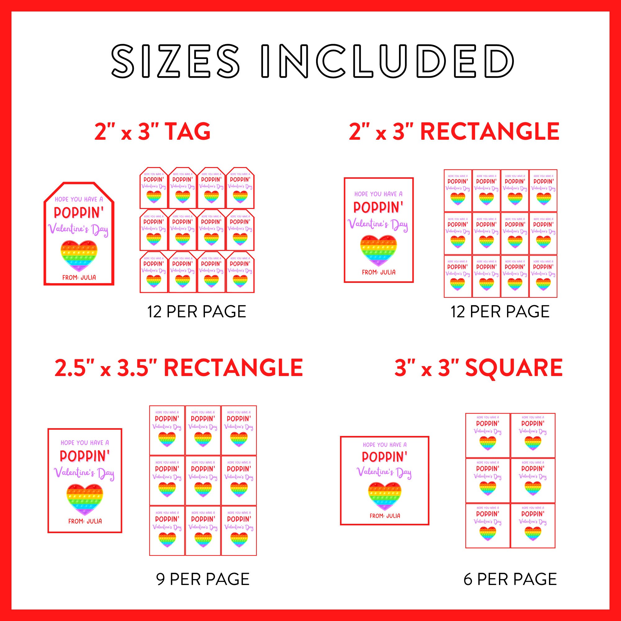 Valentine's Day Pop It Tags | Class Pop It Valentines | Fidget Toy ...