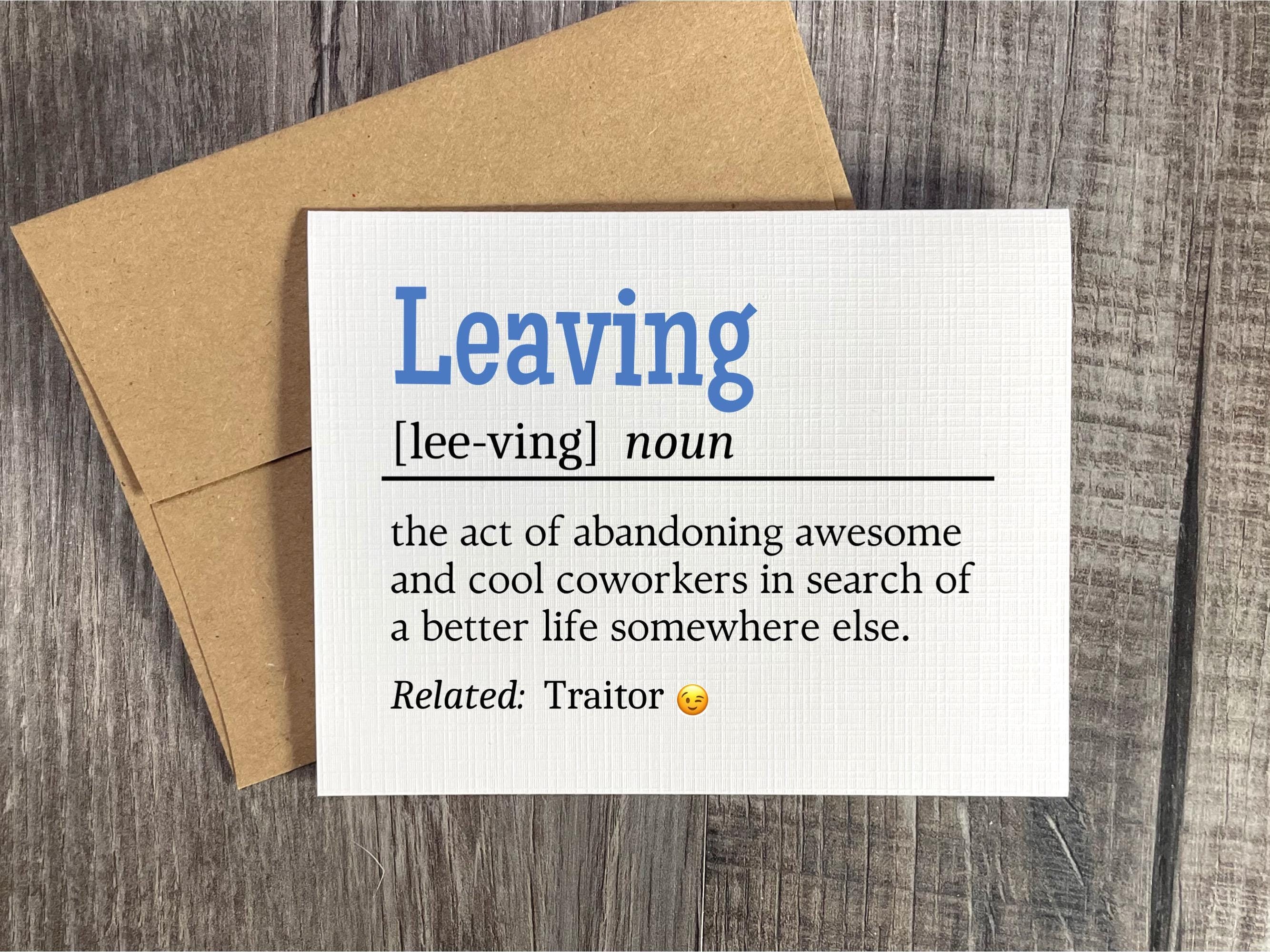 Coworker Goodbye / Coworker Leaving / Traitor / Card / Gift / New Job ...