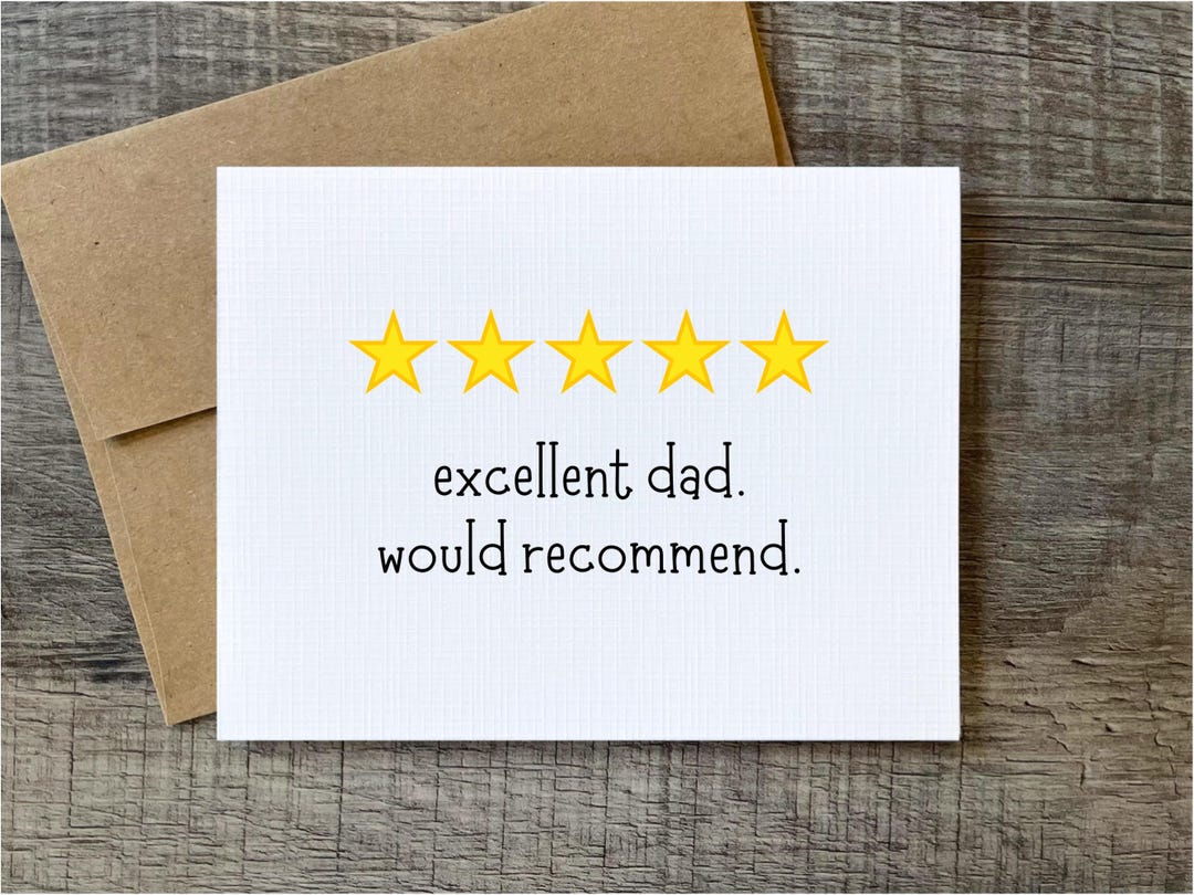 Funny 'five Star Dad' Card: Father's Day, Birthday - Etsy
