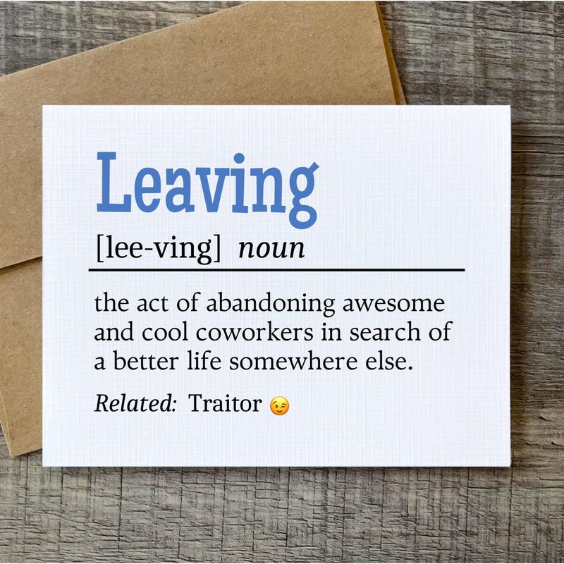 Leaving Card - Etsy