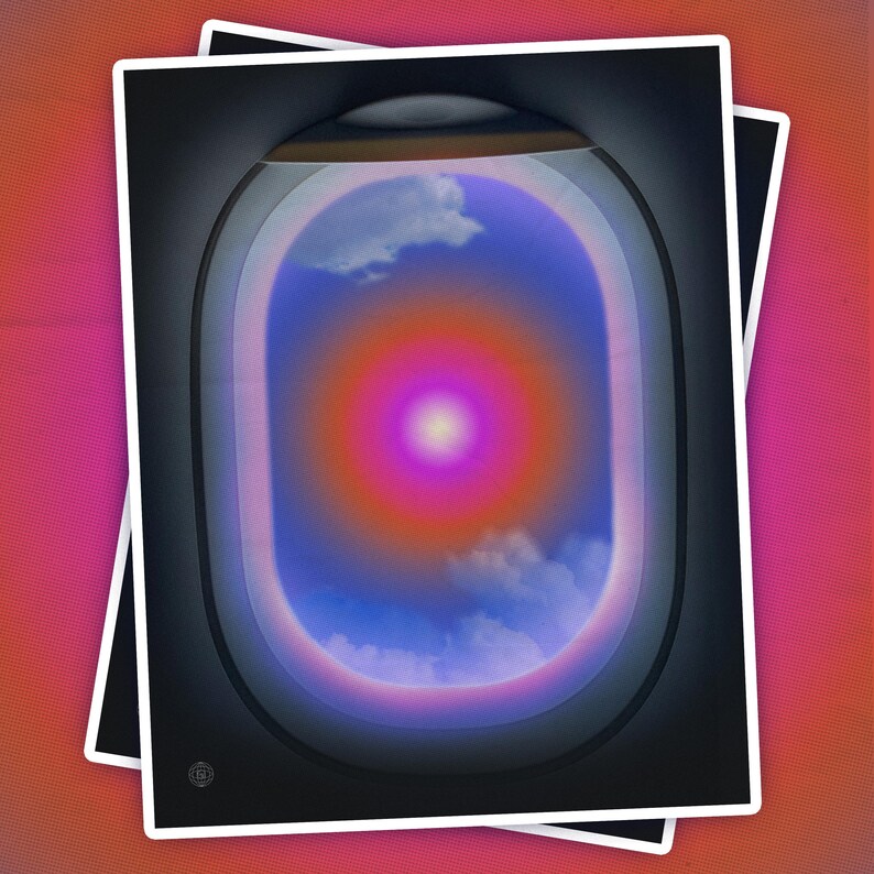 Gradient Plane Window Art Print With or Without Quote - Etsy