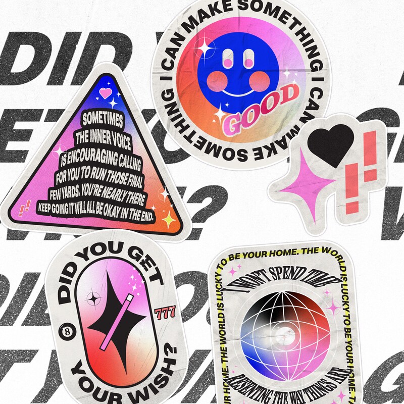 Typography Stickers - Etsy