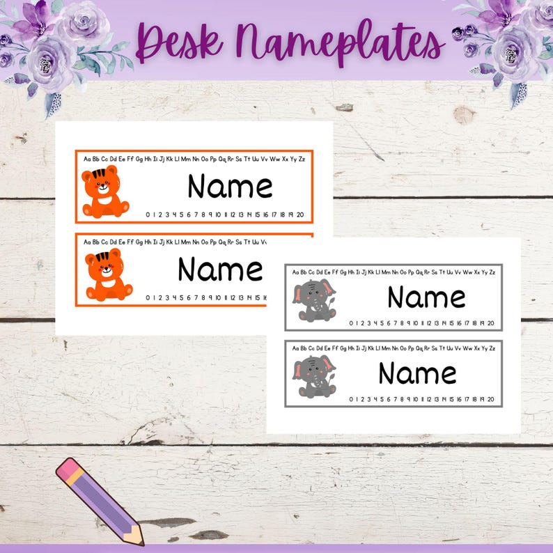 Zoo Animal Desk Nameplates | Editable Name Tags for Classroom Desks ...