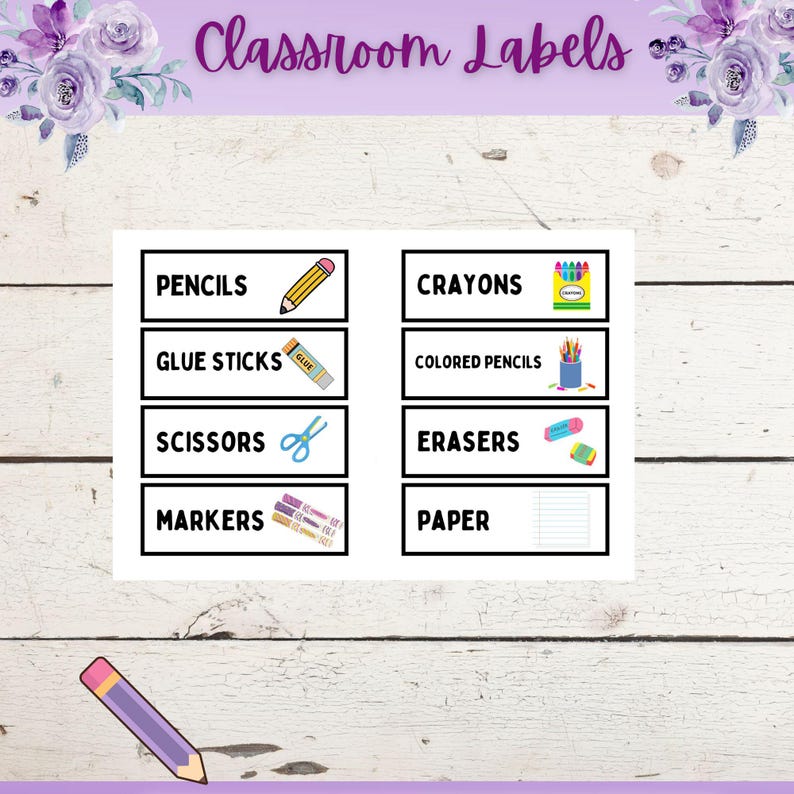Printable Classroom Supply Labels| Digital Download| Classroom ...