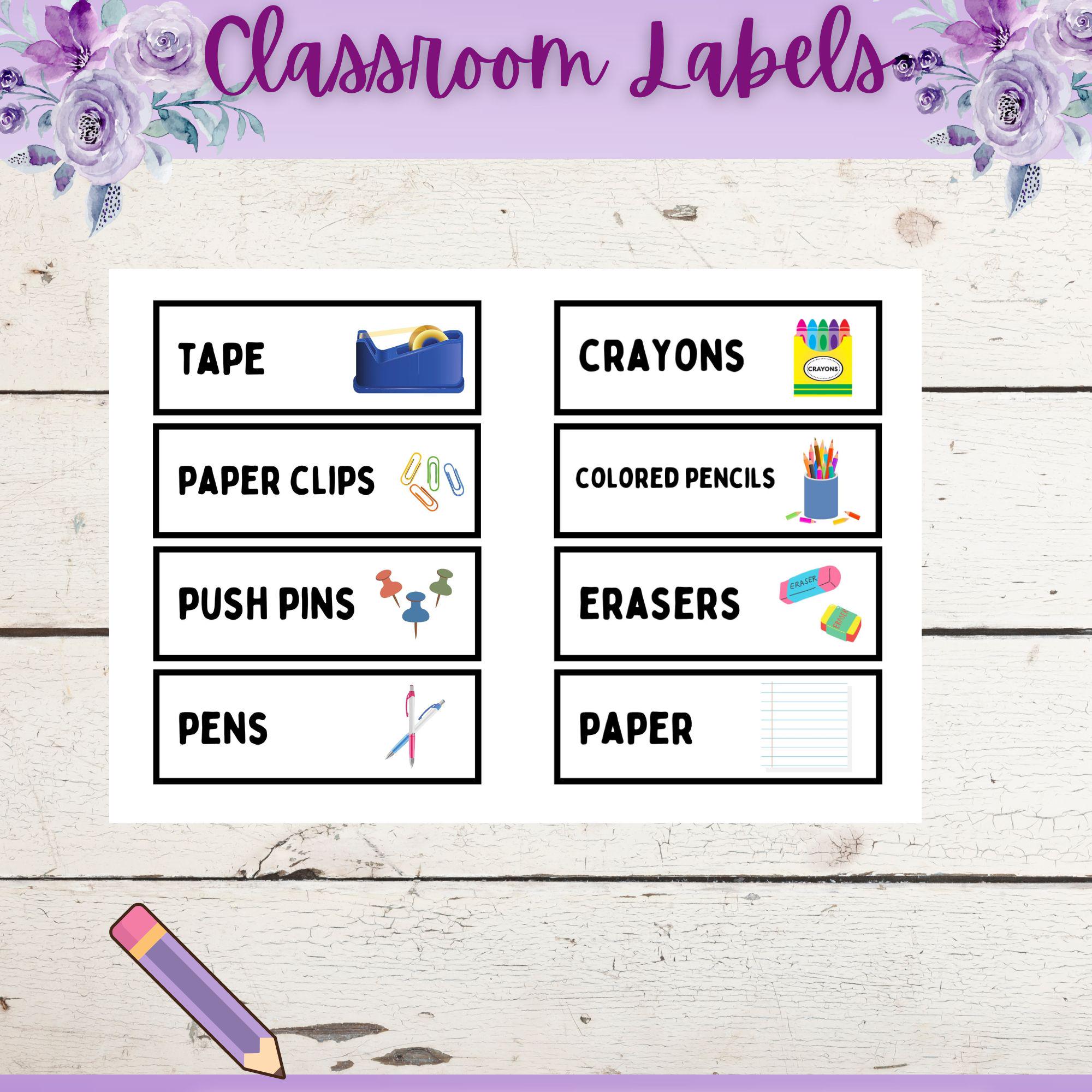 Printable Classroom Supply Labels| Digital Download| Classroom ...