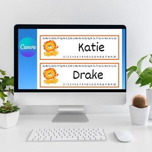 Zoo Animal Desk Nameplates | Editable Name Tags for Classroom Desks ...