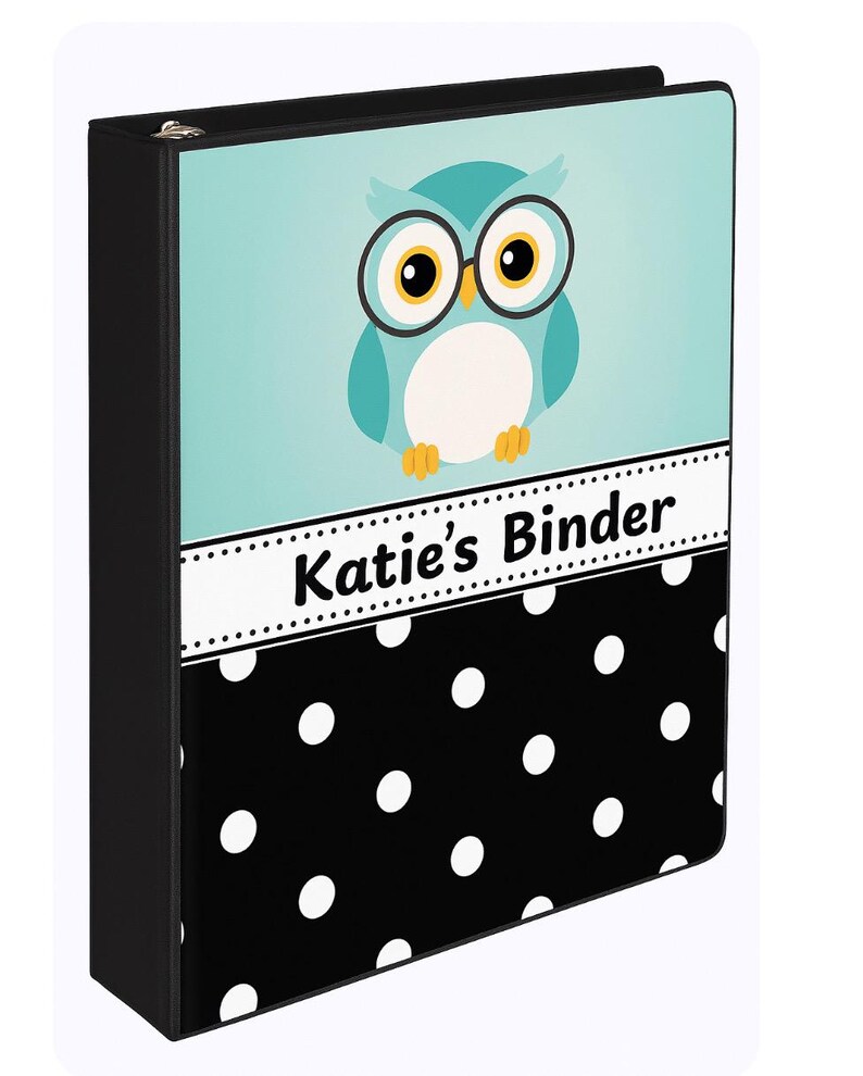 Editable Owl Binder Cover | Cute Polka Dot Binder Insert | Printable ...