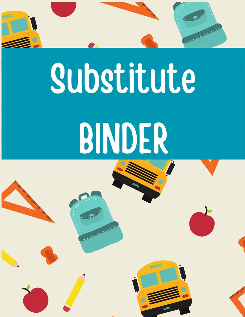 Editable Substitute Binder | Printable Sub Folder | Teacher Emergency ...
