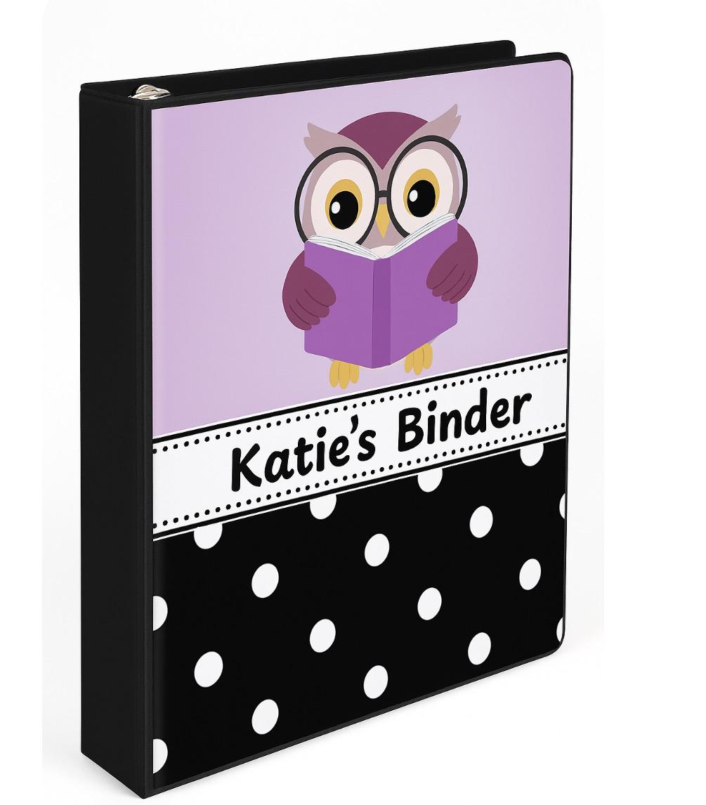 Editable Owl Binder Cover | Cute Polka Dot Binder Insert | Printable ...
